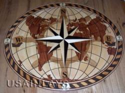 Inlays. Hardwood Floor Products: Compass Rose, Wood Medallions