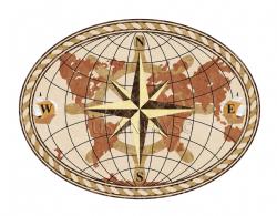 Inlays. Hardwood Floor Products: World Compass Oval Light, Stone Inlays
